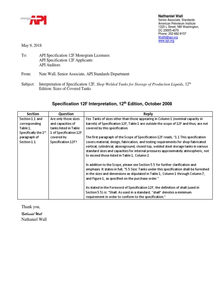 12 F For Tanks Oil | PDF | Specification (Technical Standard ...