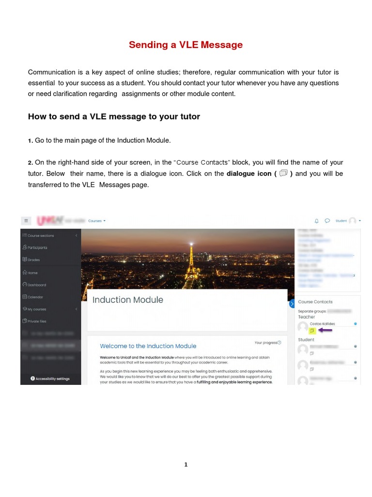 Sending Messages via VLE System | PDF