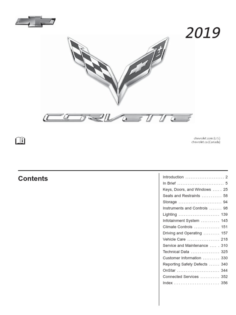 2019 Chevrolet Corvette Owners Manual | PDF | Manual Transmission ...