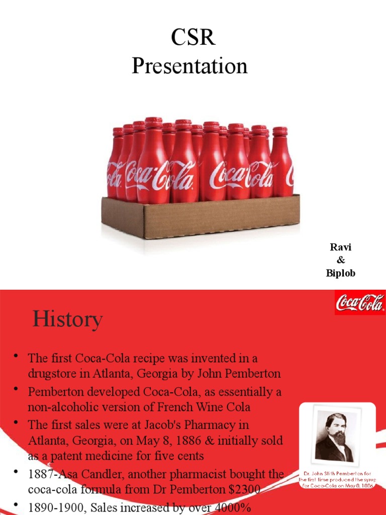CSR Presentation: Ravi & Biplob | Download Free PDF | Coca Cola | Cola