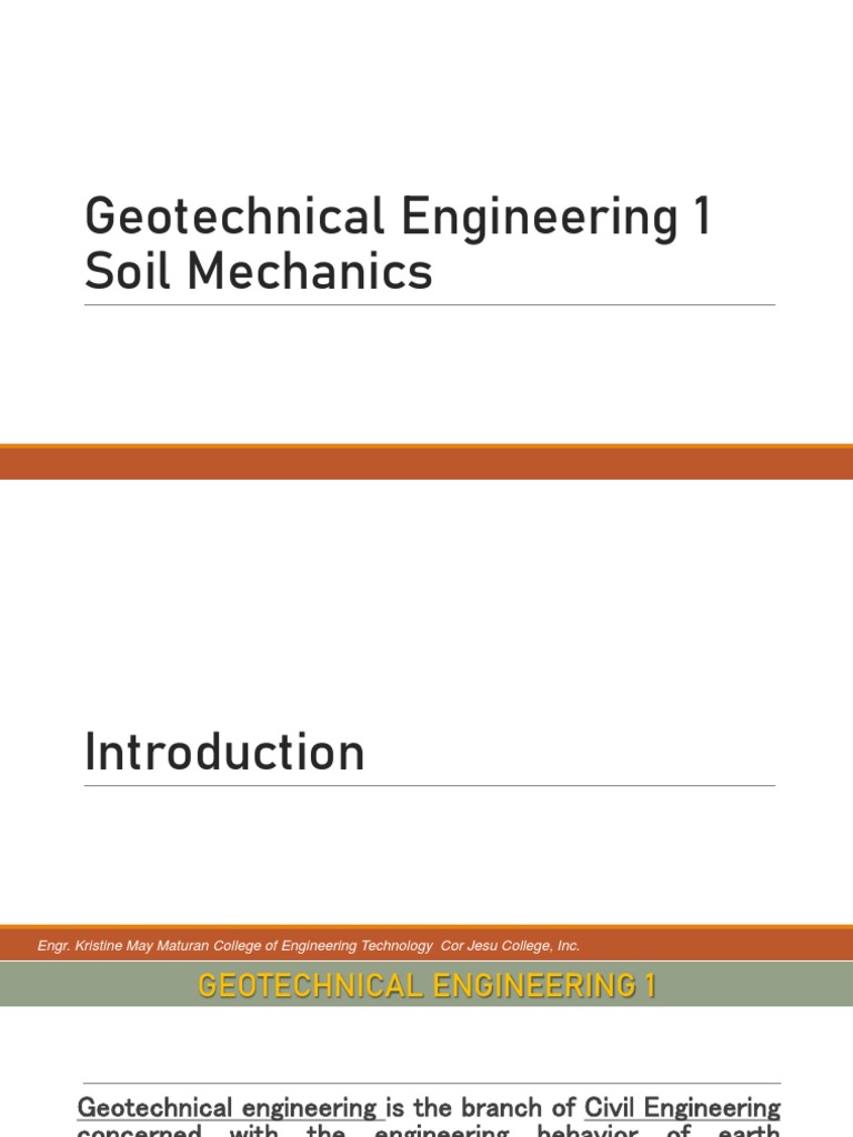 Geotechnical Engineering 1 Soil Mechanics | PDF | Geotechnical ...