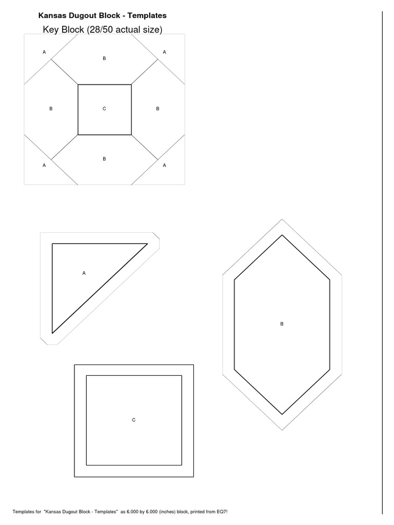 Kansas Dugout Quilt Block Templates - 1 | PDF