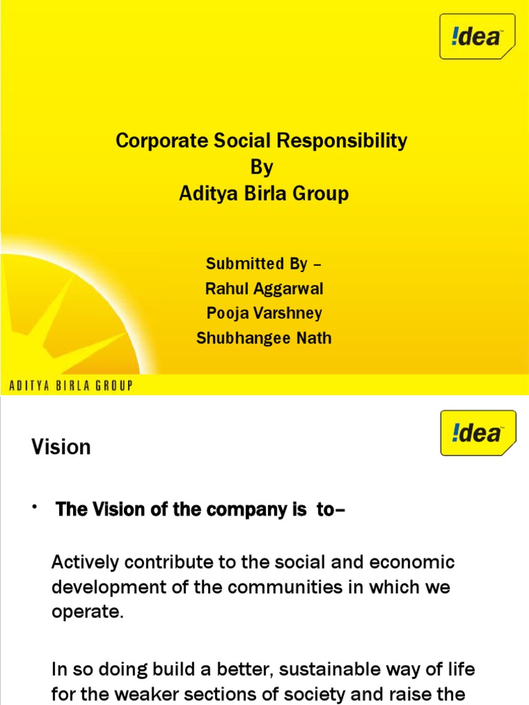 Aditya Birla Group CSR | PDF | Corporate Social Responsibility ...