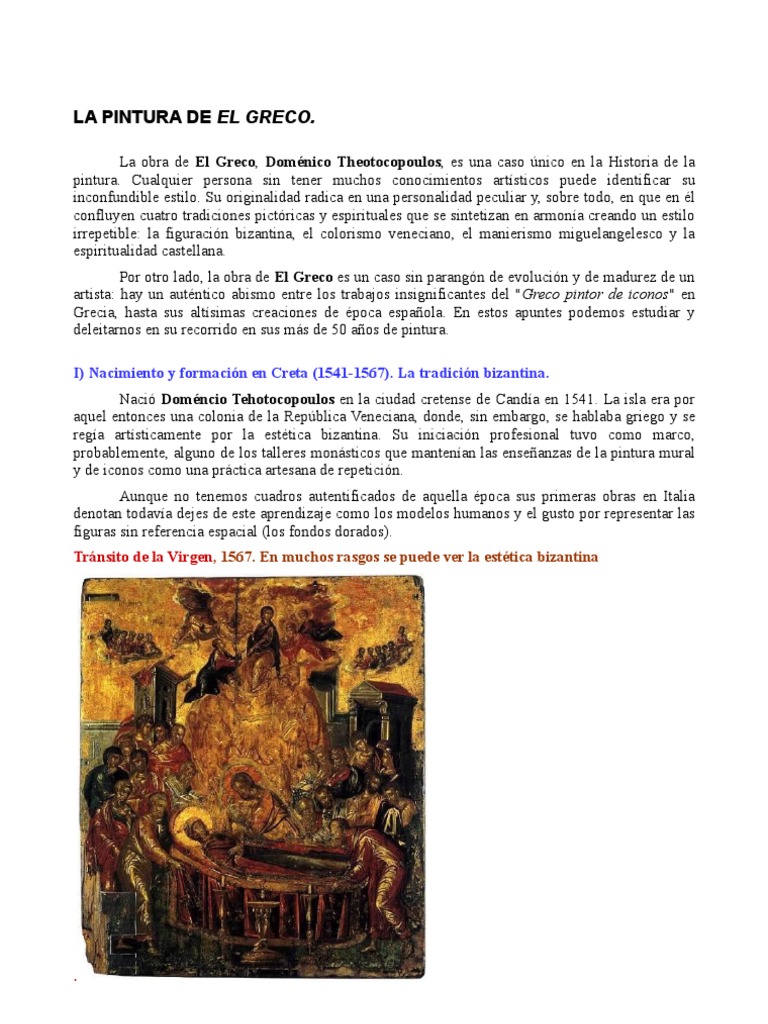 Apuntes El Greco | PDF | Pinturas