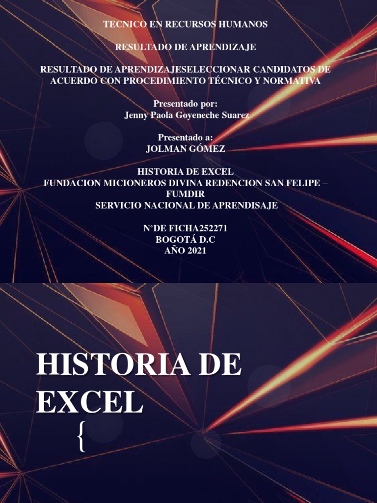 Historia de Excel | PDF | Microsoft Excel | Ingeniería Informática