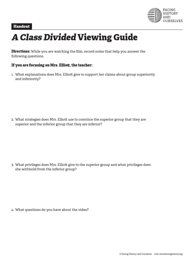 A Class Divided Viewing Guide | PDF