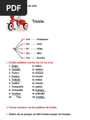 Sílabas Tra Tre Tri Tro Tru PDF, 49% OFF