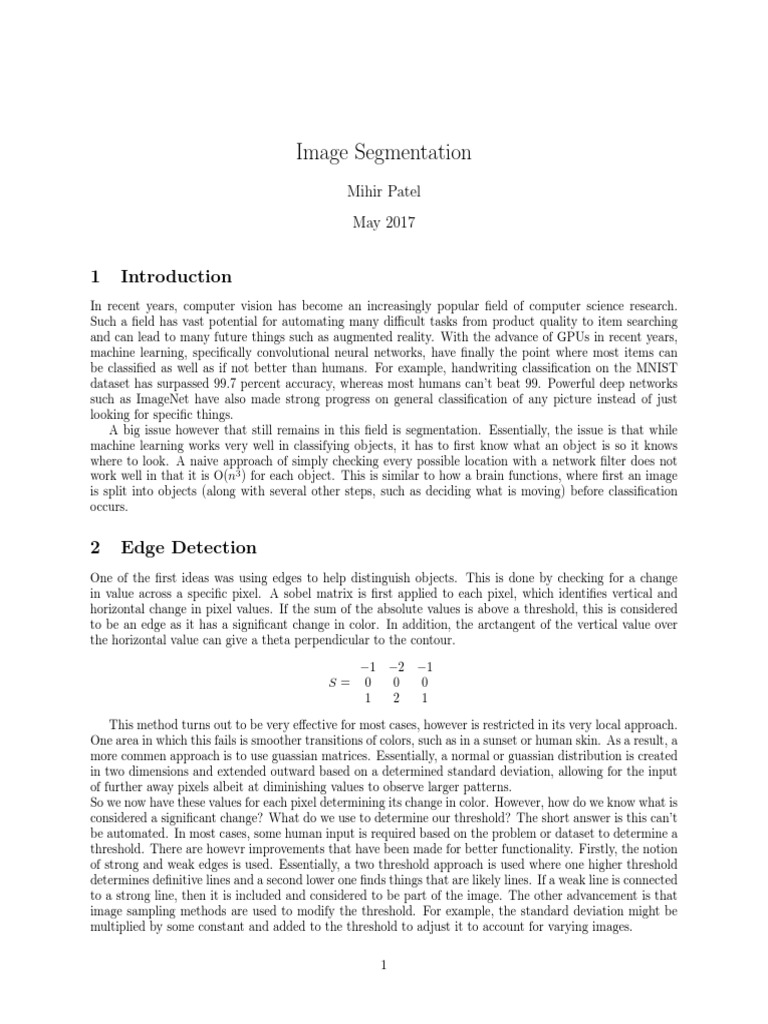 2017 05 12 Image Segmentation | PDF | Cluster Analysis | Image Segmentation