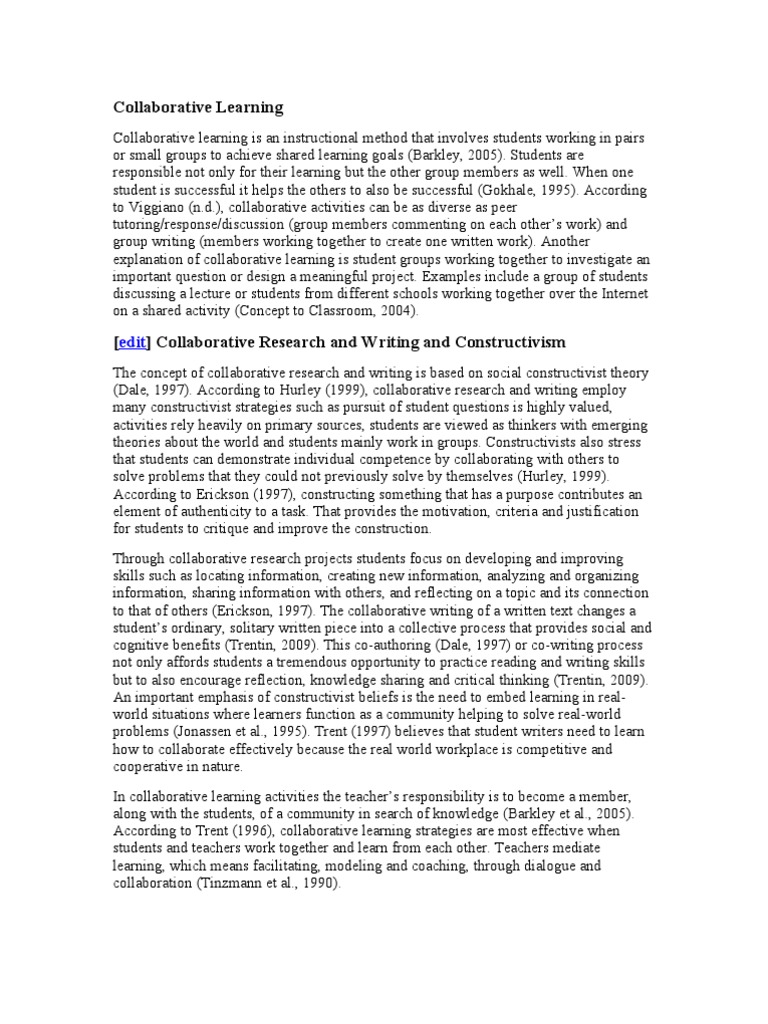 Collaborative Learning | PDF | Constructivism (Philosophy Of Education ...