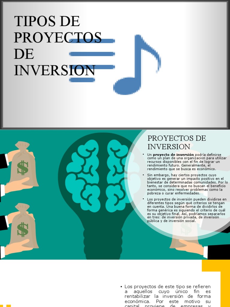 Tipos de Proyectos de Inversion | PDF | Inversiones | Mercado (economía)