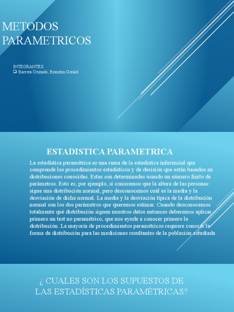 Metodos Parametricos | PDF | Análisis de variación | Estadísticas
