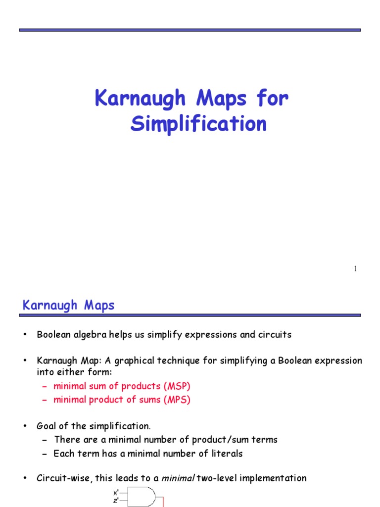 Karnaugh Maps For Simplification | PDF | Applied Mathematics | Abstract Algebra