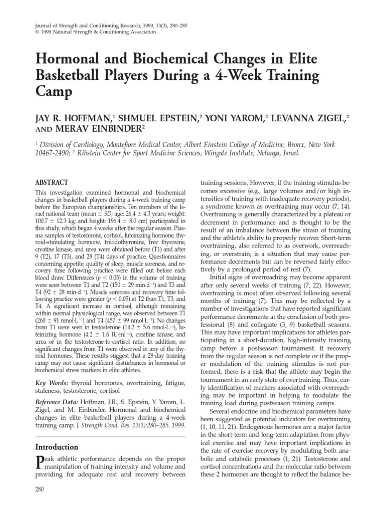 Hormonal and Biochemical Changes in Elite Basketball Players During 4 ...