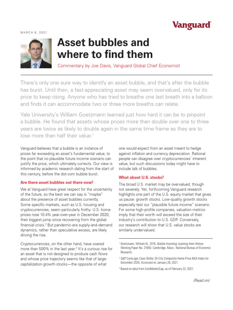 Asset Bubbles and Where To Find Them: Commentary by Joe Davis, Vanguard ...