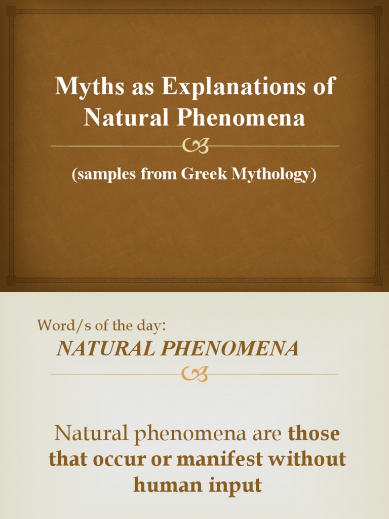 Myths As Explanations of Natural Phenomena | PDF | Mythology ...