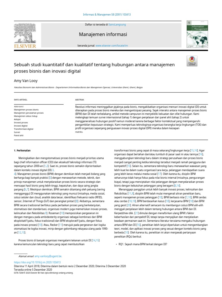 A Quantitative and Qualitative Study of The Link Between Business Process - 19047 - 0.en - Id | PDF
