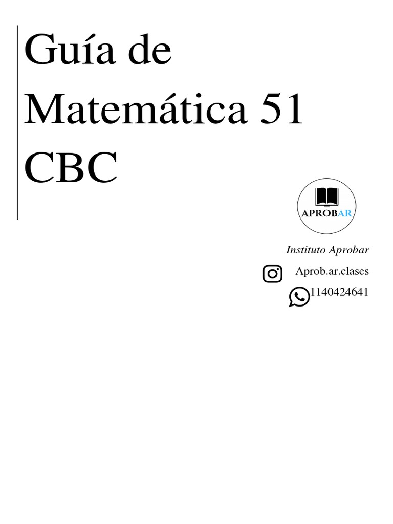Guía Matemática 51 CBC 2024 | PDF