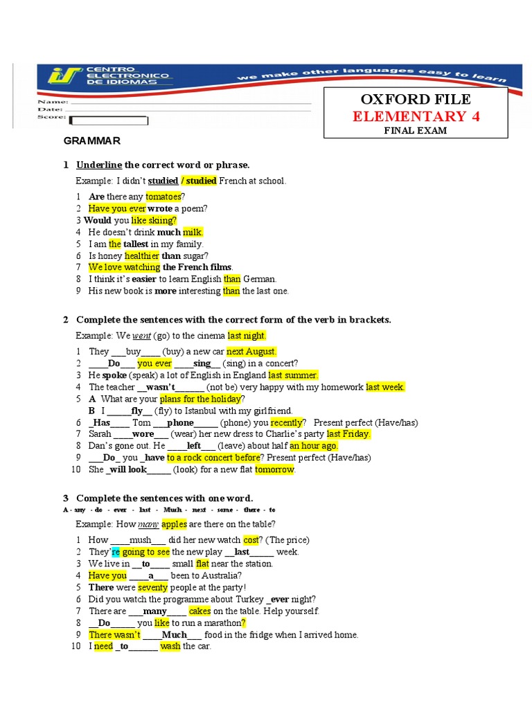 Level 4 Test Pdf Vancouver