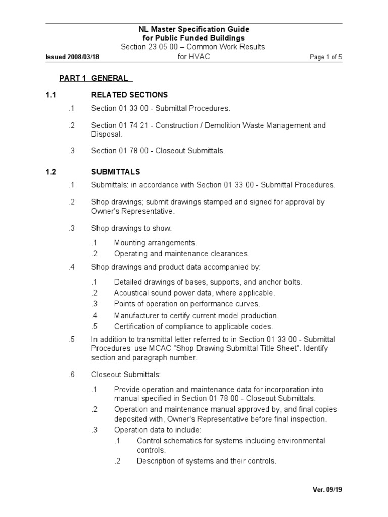 NL Master Specification Guide For Public Funded Buildings: Issued 2008 ...