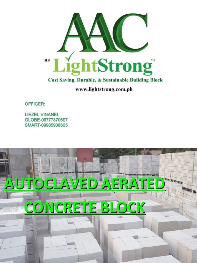 LightStrong AAC Block Specifications | PDF | Masonry | Concrete