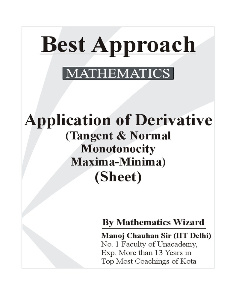 AOD Sheet | PDF | Tangent | Maxima And Minima