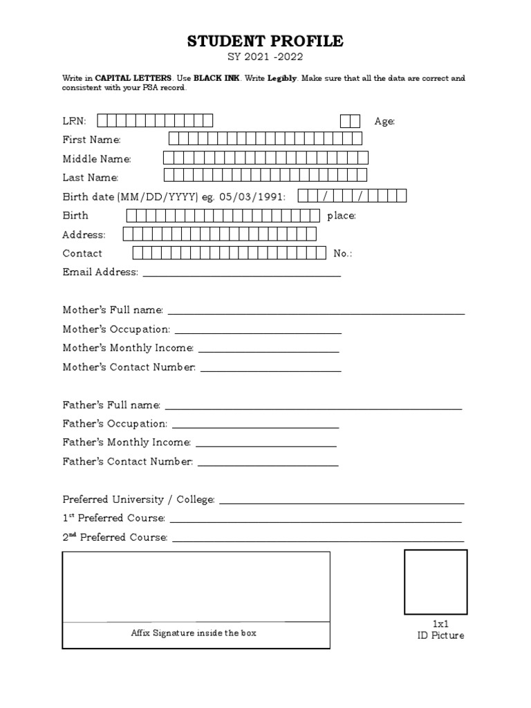 Student Profile | PDF | Career & Growth | Social Science