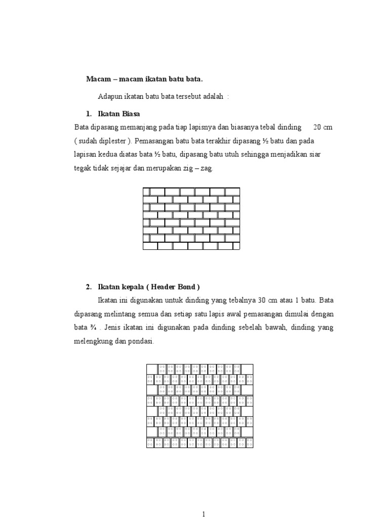 Teknik Ikatan Batu Bata | PDF | Griya & Taman