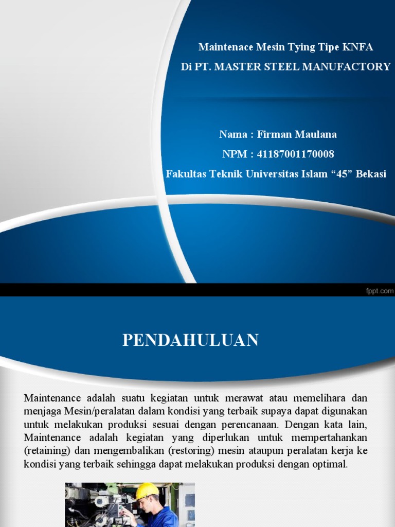 Pemeliharaan Mesin Tying KNFA | PDF | Teknologi & Rekayasa