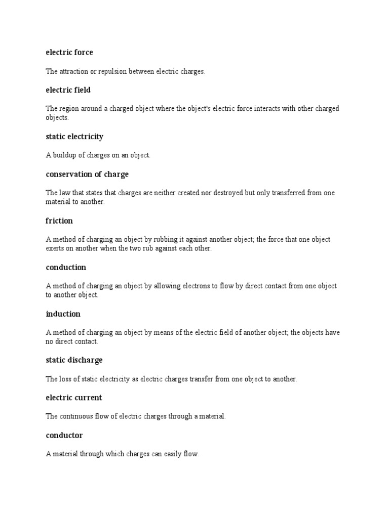 Electrical Terms Definition | PDF | Electricity | Electric Charge