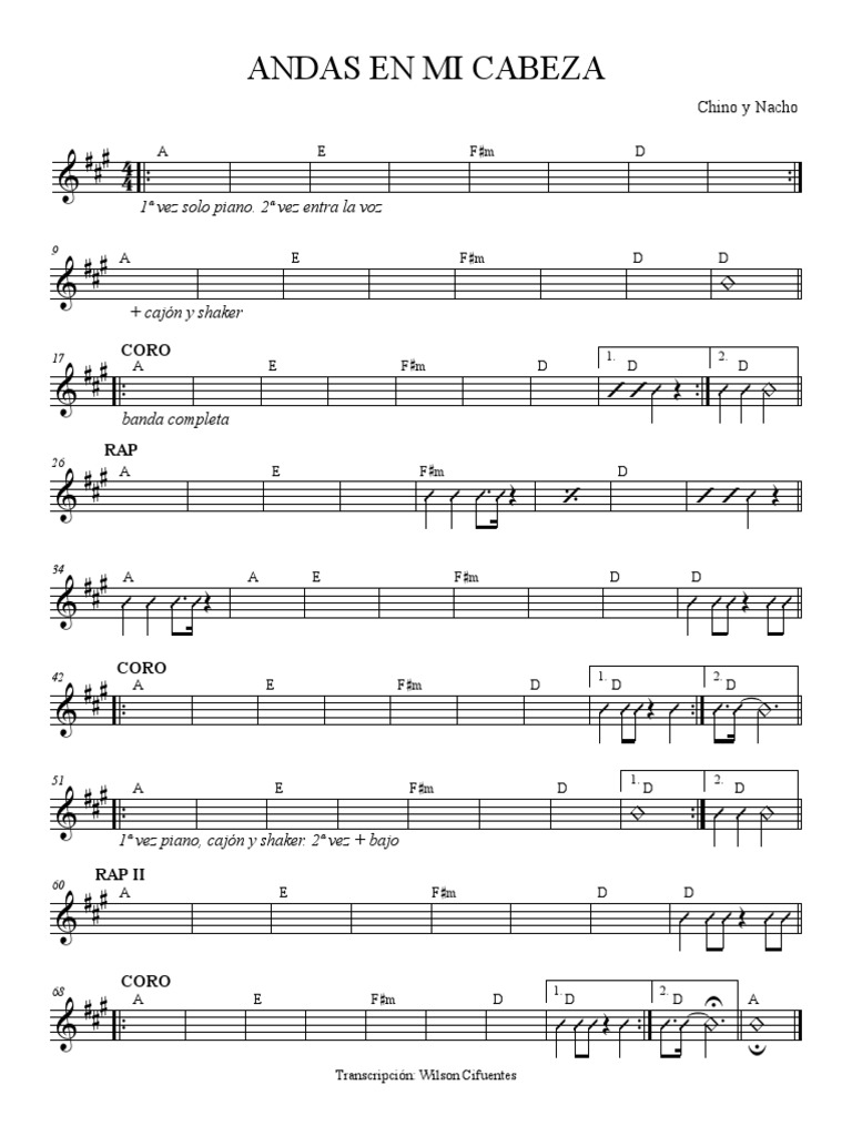 Andas en Mi Cabeza | PDF