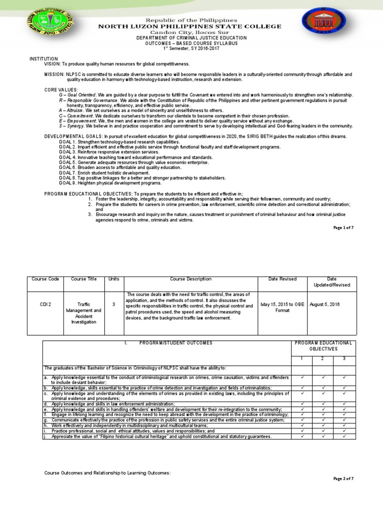 Cdi 2 - Outcomes Based | PDF | Traffic | Crimes