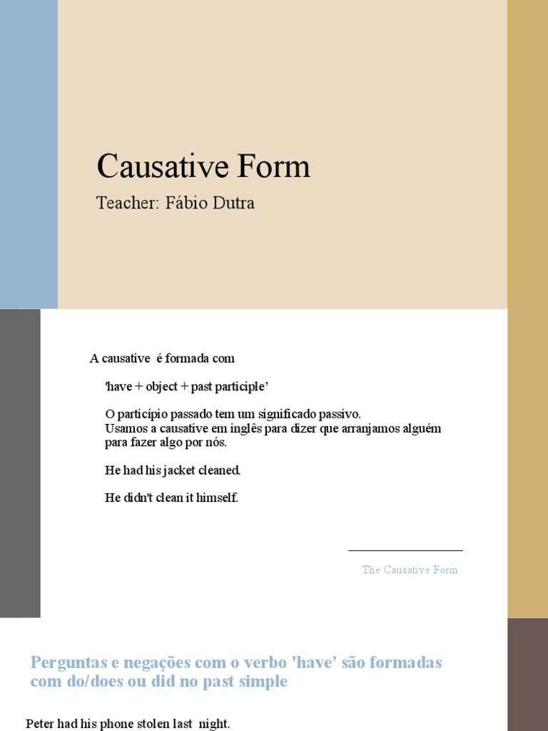 Causative Form | PDF | Semantic Units | Linguistic Typology