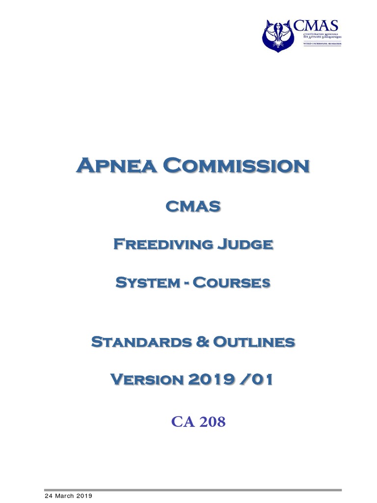 CMAS Freediving Judge Course Guide | PDF | Water Sports | Underwater Diving