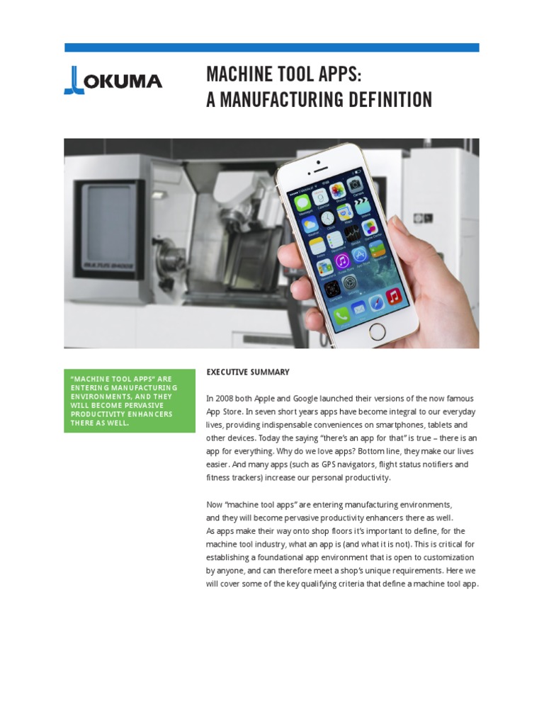 Okuma Machine Tool Apps Whitepaper | PDF | Application Software ...