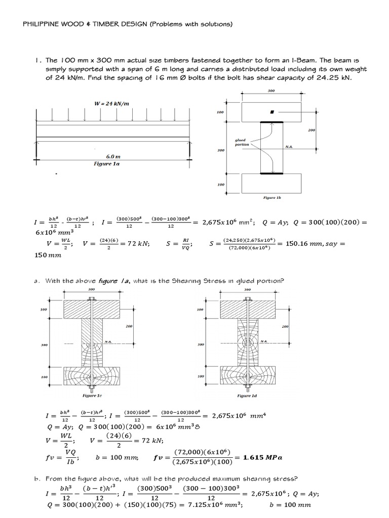 PHILIPPINE WOOD and TIMBER DESIGN (Problems With Solutions) | PDF ...