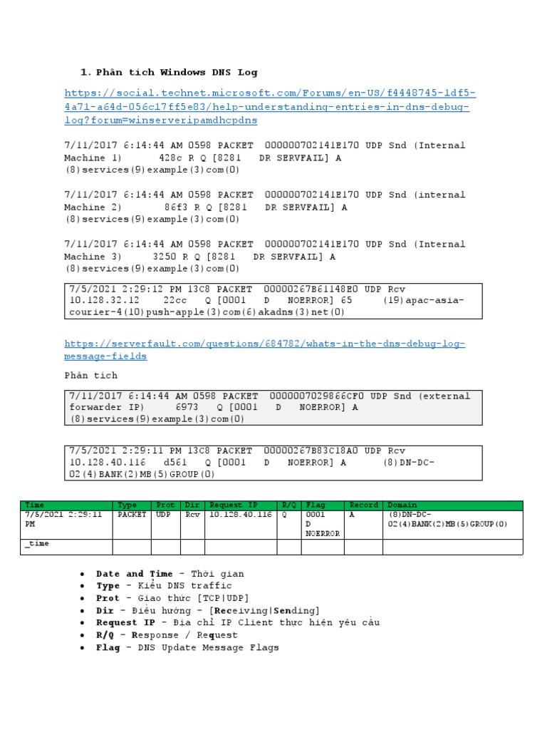 Windows DNS Log Analysis Guide | PDF | Domain Name System | Computer Data