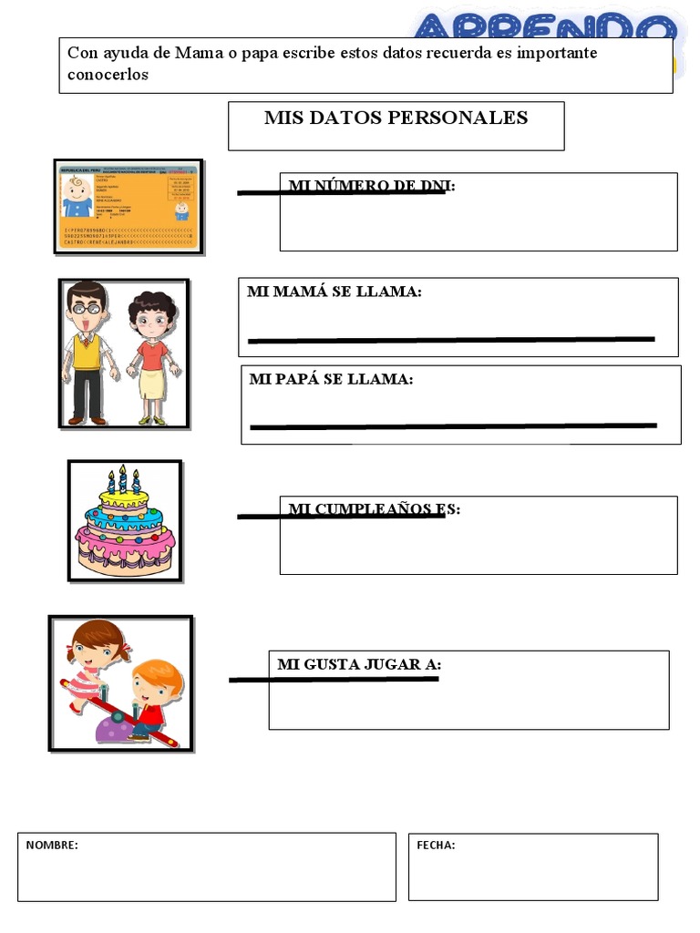 Hojas de Trabajo de La Familia 1 Sem. | PDF