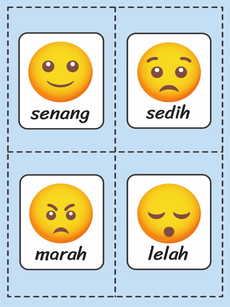 Flashcards Emoticon Perasaan | PDF