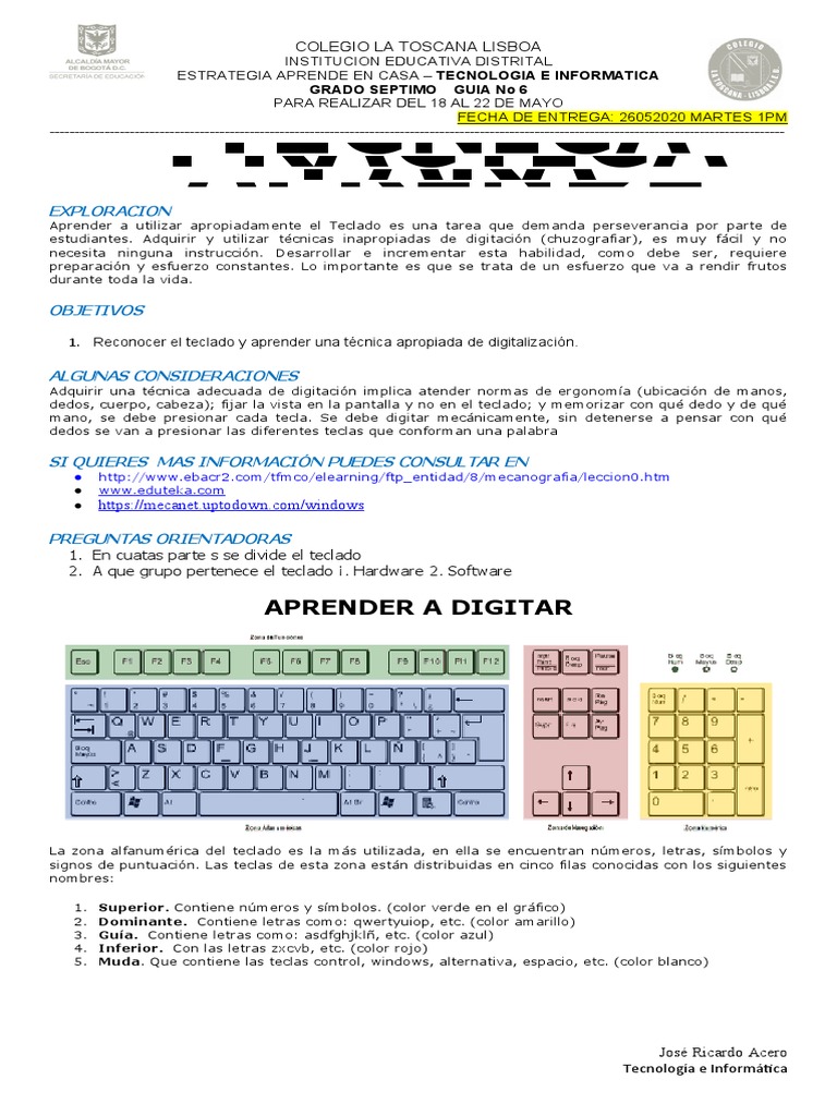 GUIA 6 APRENDER A DIGITAR 18 Al 22 DE MAYO | PDF | Color