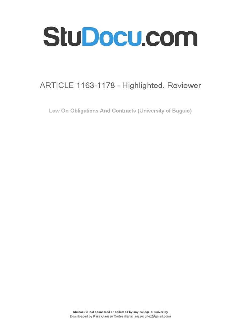 Overview of Articles 1163-1178 Civil Code | PDF | Interest | Usury