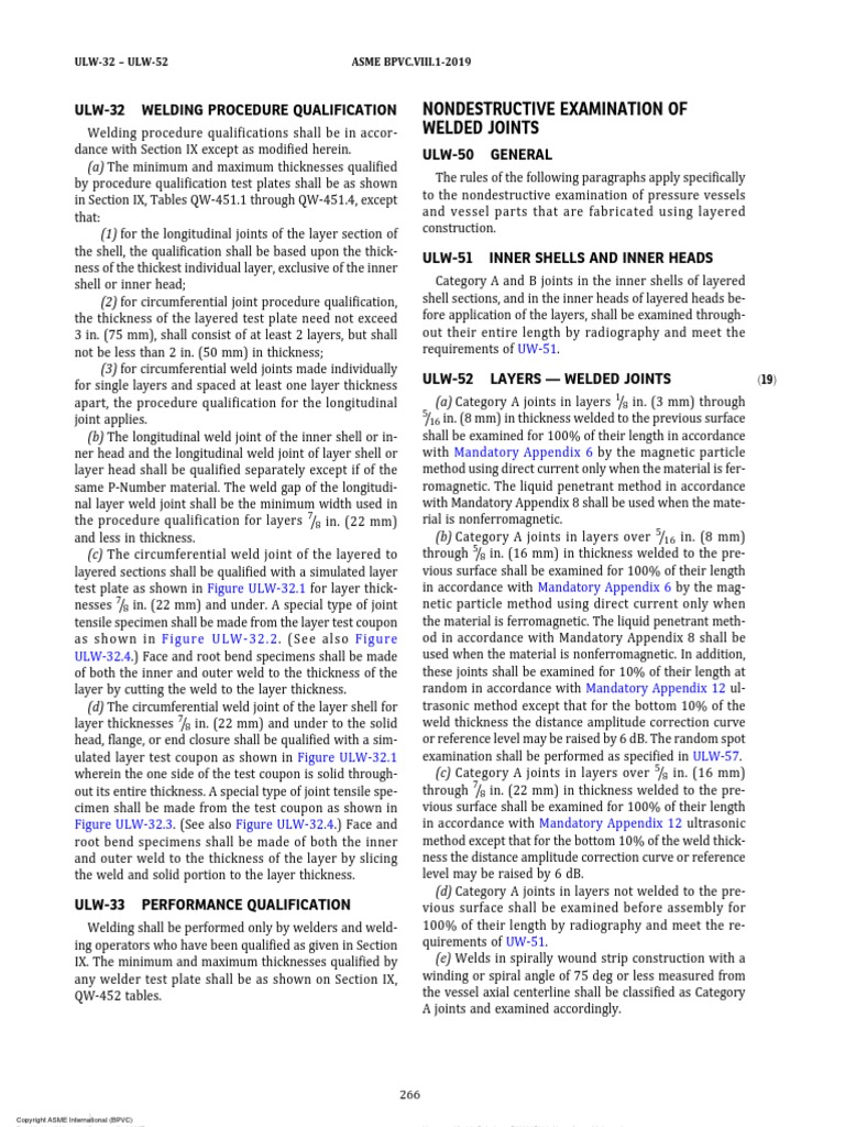 ULW-32 Welding Procedure Qualification: Nondestructive Examination of ...