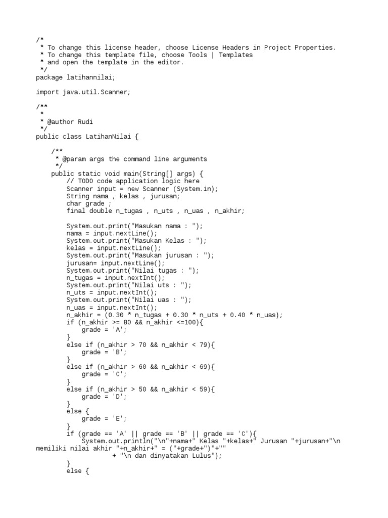 Latihan Input Nilai Pdf 