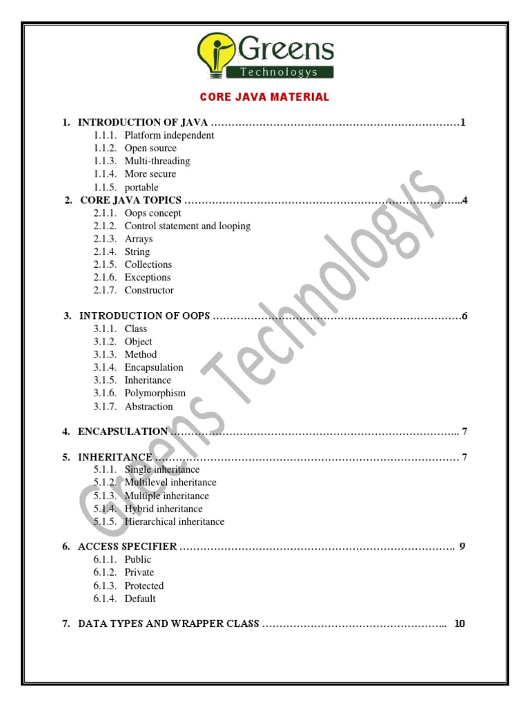 Core Java Material | PDF | Class (Computer Programming) | Method (Computer Programming)