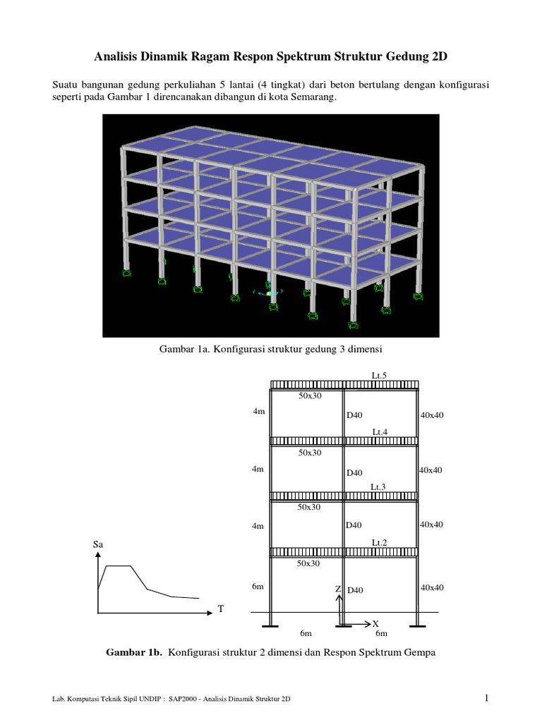 Analisis Dinamik Struktur SAP 2000 | PDF