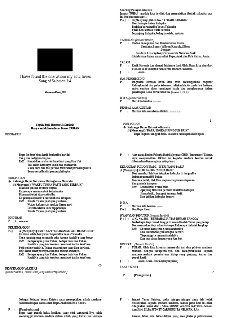 TCI Nikah Sonny & Sisi (Pdt. Prisilia Mekel) | PDF