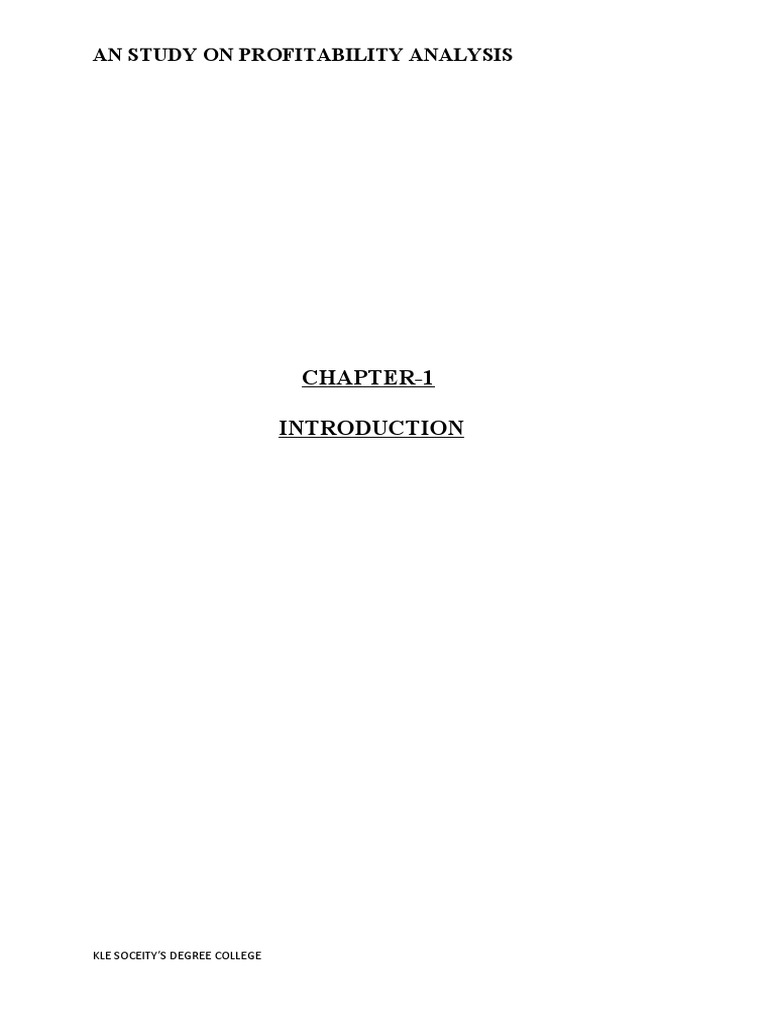 A Study On Profitability Analysis Project | PDF | Dividend | Investing