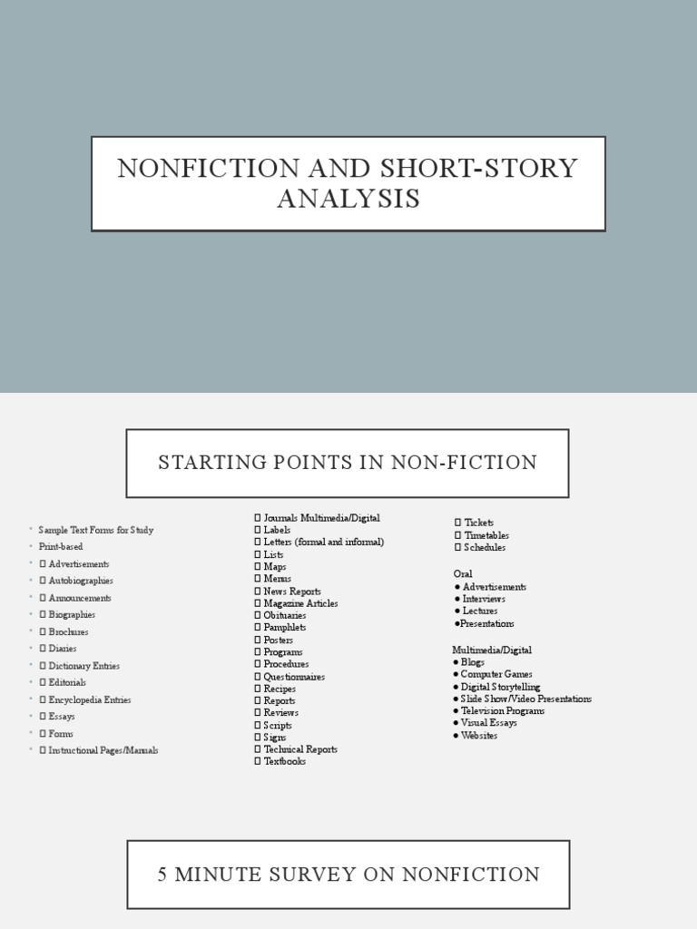 Nonfiction and Short-Story Analysis | PDF | Biography | Human Communication