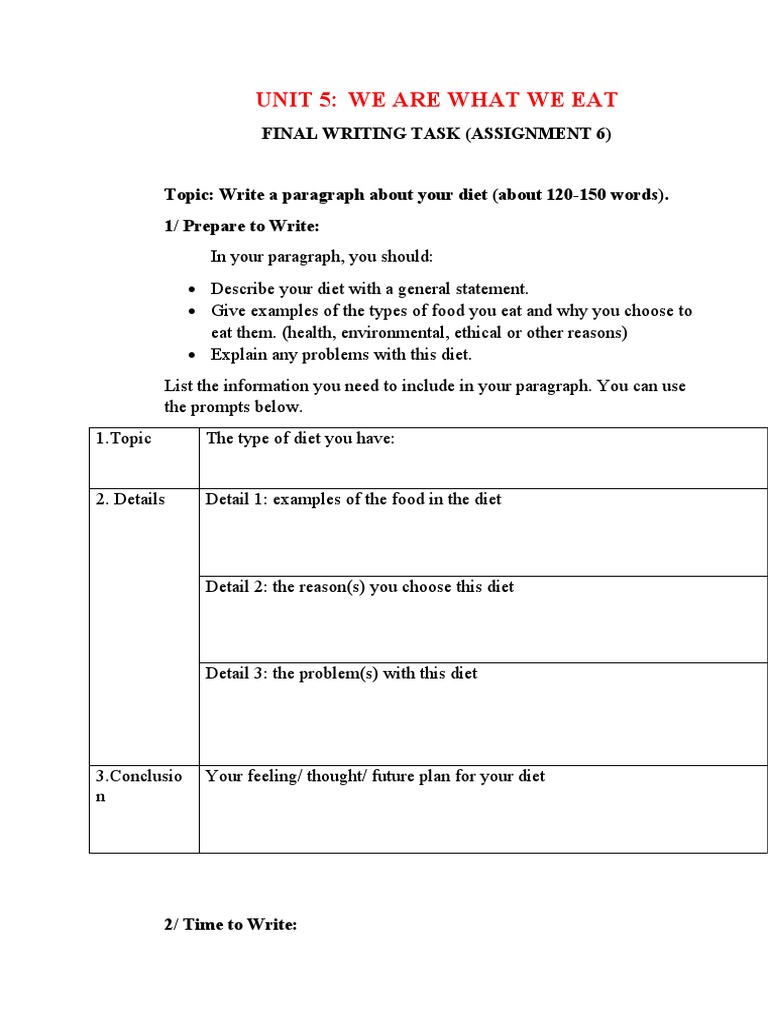 My Diet Paragraph | PDF | Diet & Nutrition | Diet (Nutrition)