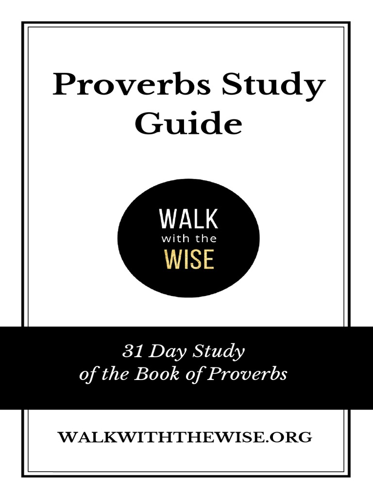 Proverbs Study Guide Final | PDF | Book Of Proverbs