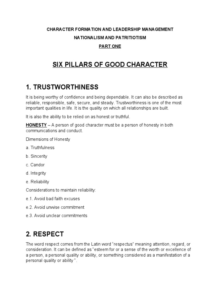 Character Formation Part Two | PDF | Value (Ethics) | Family